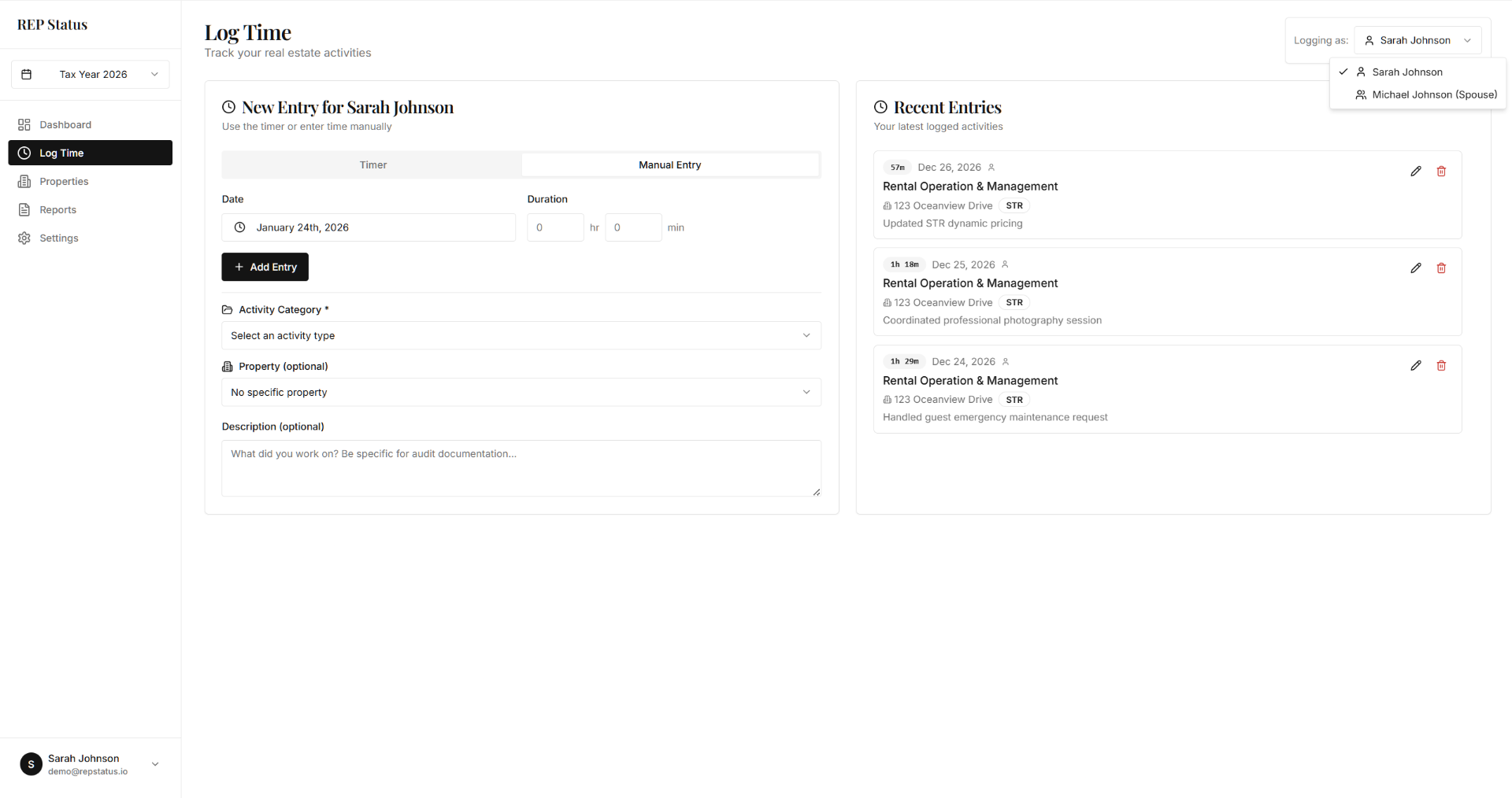 REP Status — REPS Compliance Suite for Real Estate Investors